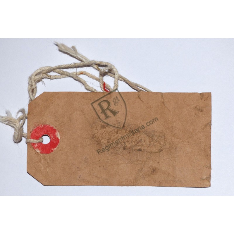 Storage label for a set of 10 US Army 1944 suspenders